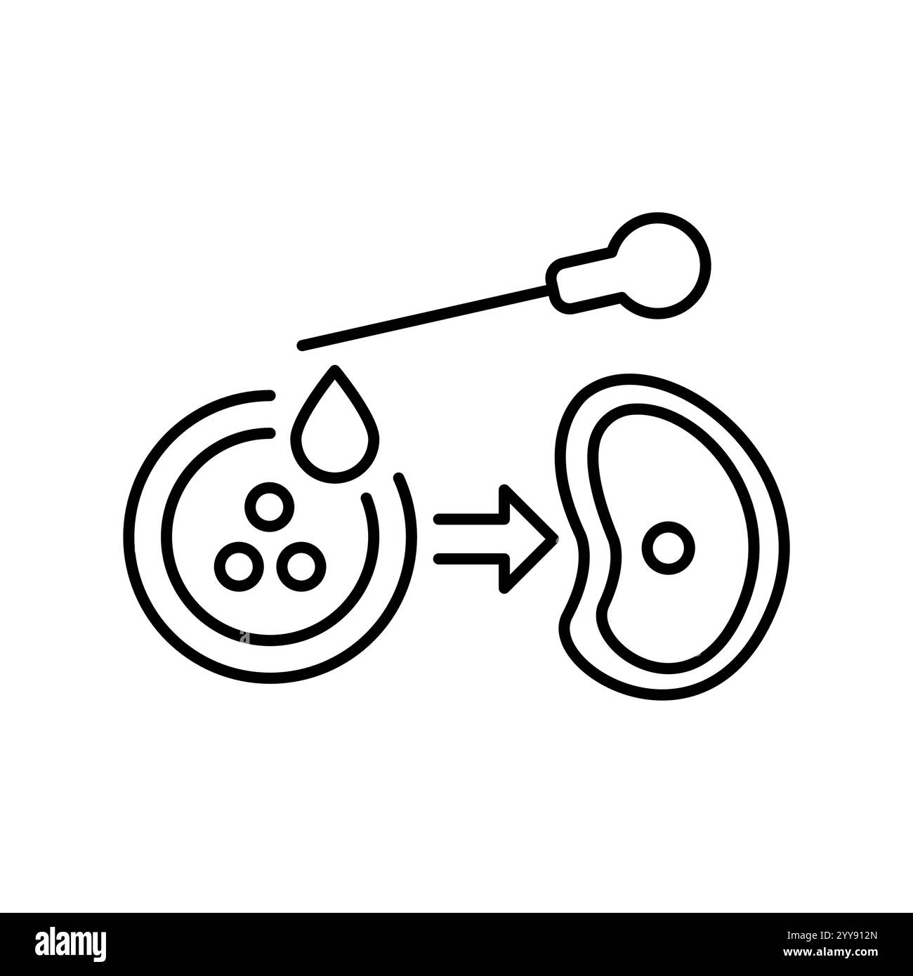 Cultured Cells Black Line Icon Vector Isolated Element Editable Stroke Stock Vector Image