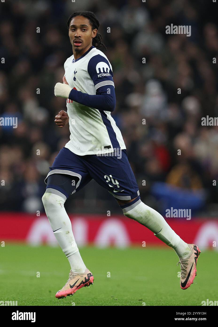 London, UK. 19th Dec, 2024. Djed Spence of Tottenham Hotspur during the ...
