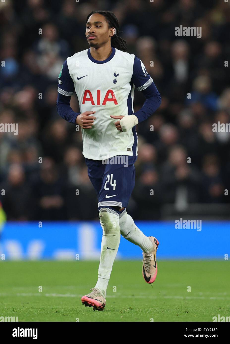 London, UK. 19th Dec, 2024. Djed Spence of Tottenham Hotspur during the ...