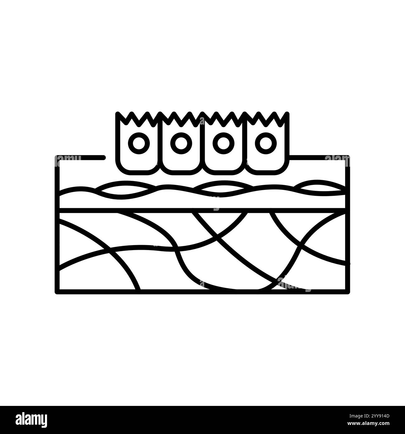 Extracellular Matrix Black Line Icon Vector Isolated Element Editable Stroke Stock Vector