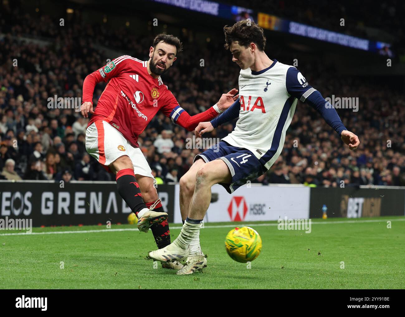 London, UK. 19th Dec, 2024. Bruno Fernandes of Manchester United and ...