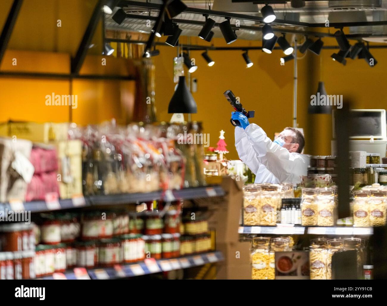 Oslo, Norway. December 20, 2024. Emergency services and crime scene ...