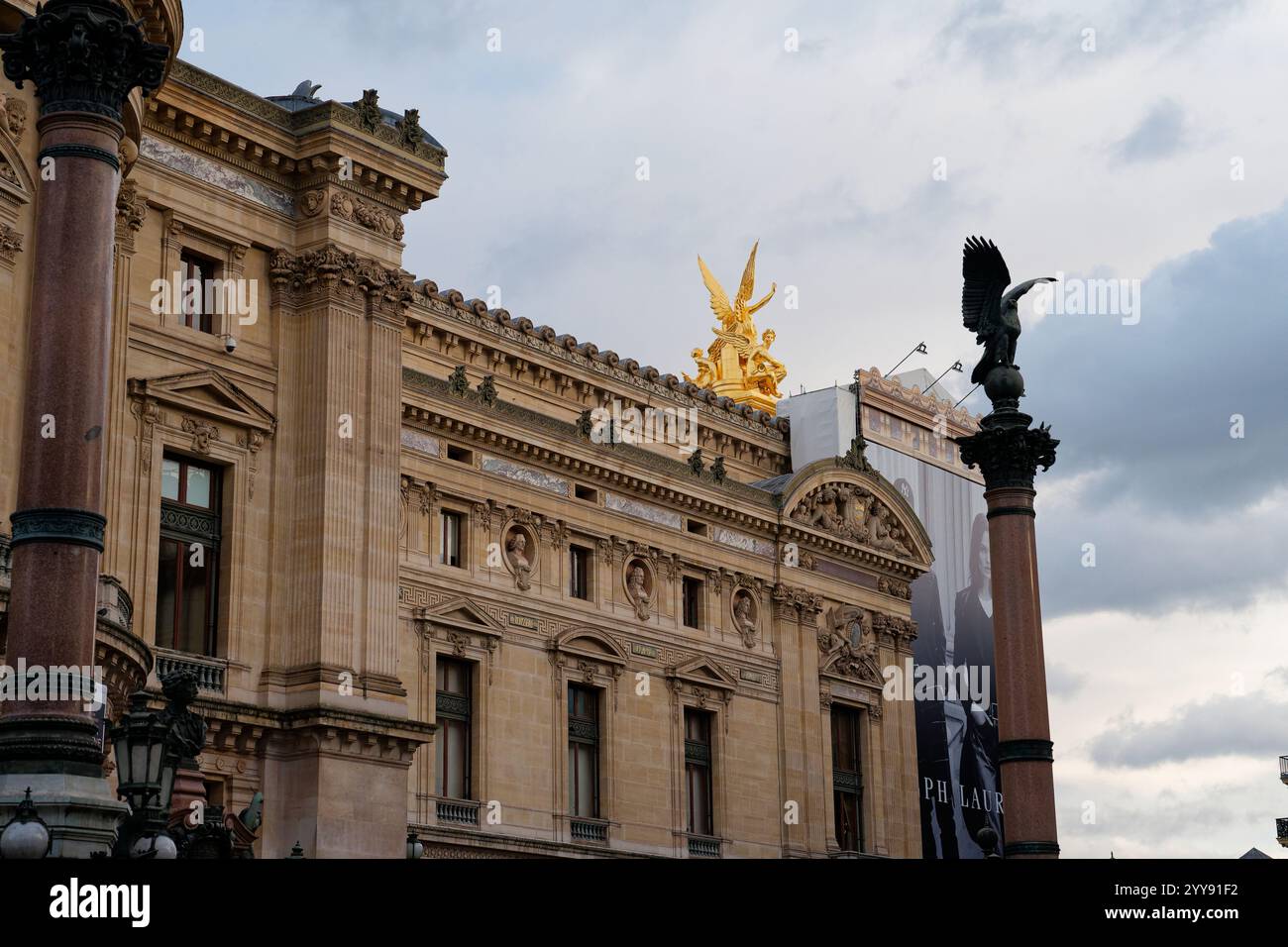 Historical Parisian architecture showcasing ornate details and golden ...