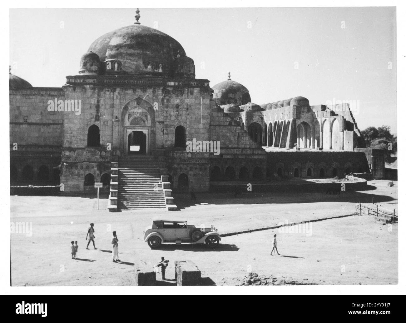 India, Mandu (Mandav): Palace; domed building with a wide entrance ...
