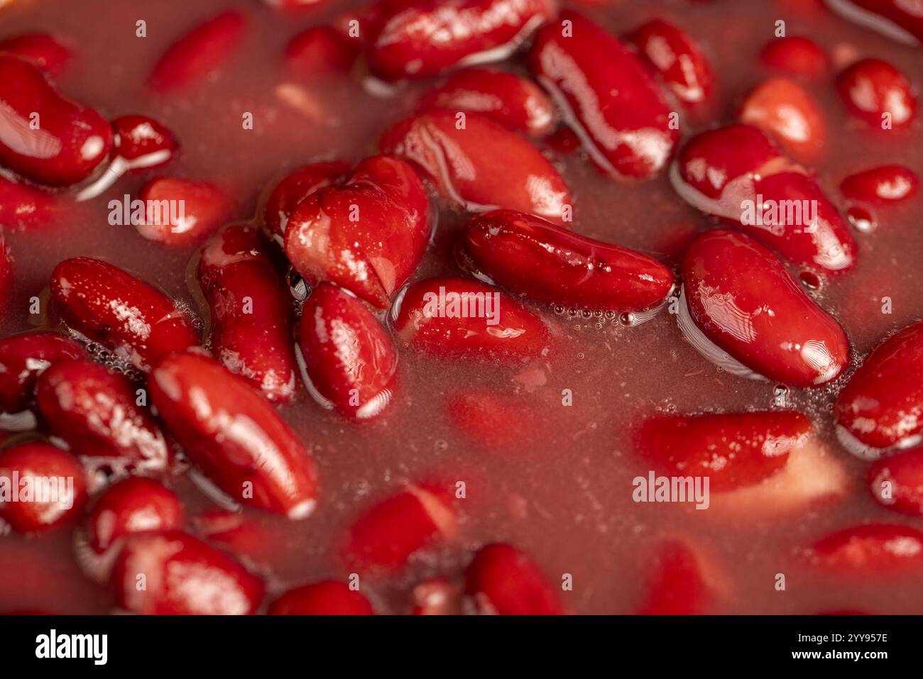 open canned red beans in brine, red canned beans close up Stock Photo ...