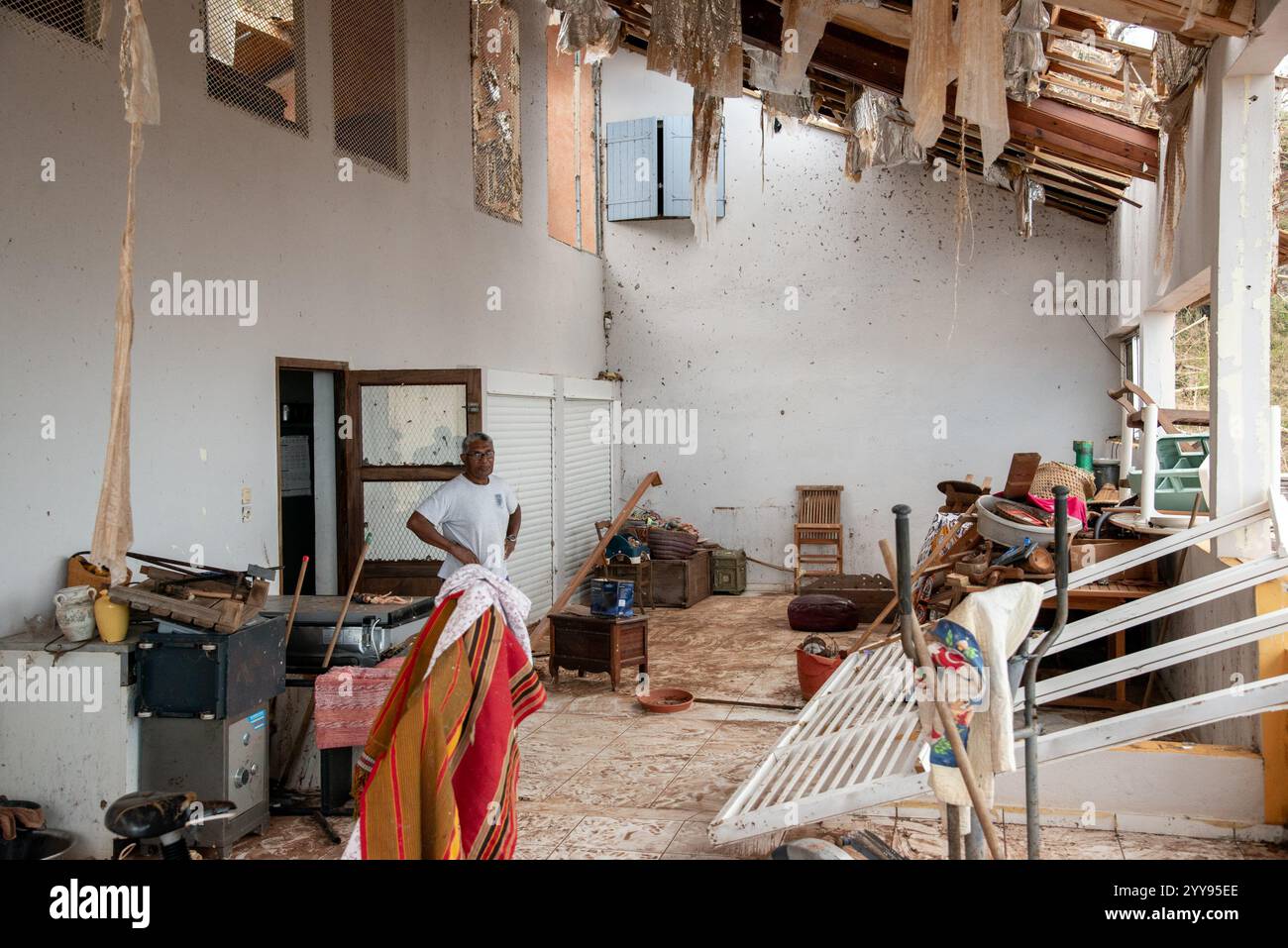 A retired couple's home after the disaster. Scenes of devastation in ...
