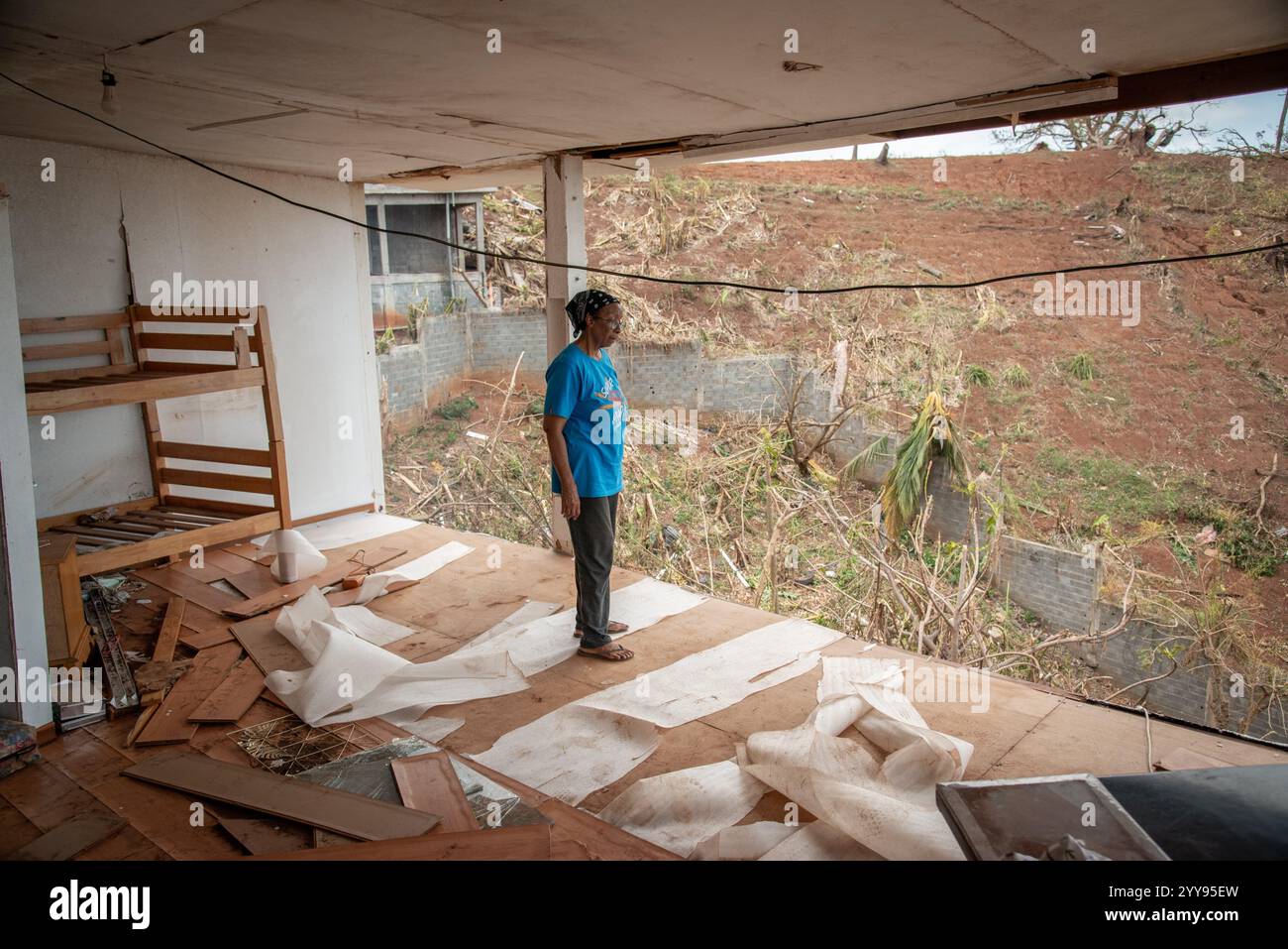 A retired couple's home after the disaster. Scenes of devastation in ...