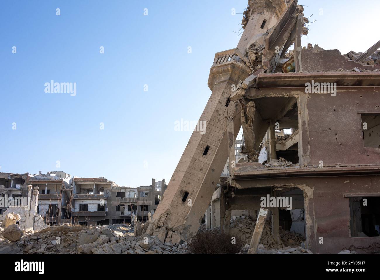 Damascus, Syria. 18th Dec, 2024. General views of Jobar suburb, totally ...