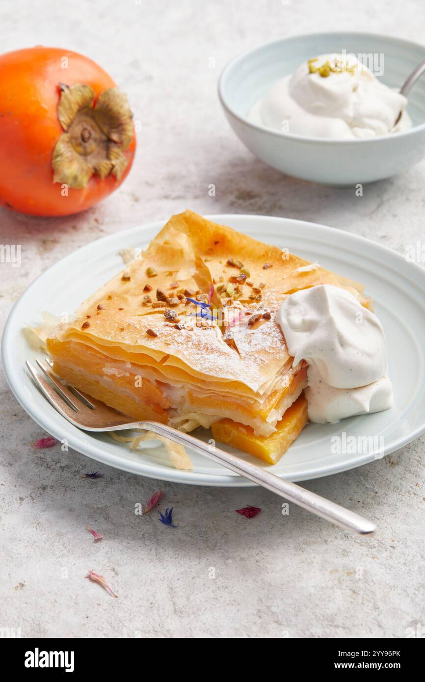 Fruit filled Filo Pastry Dessert Stock Photo - Alamy