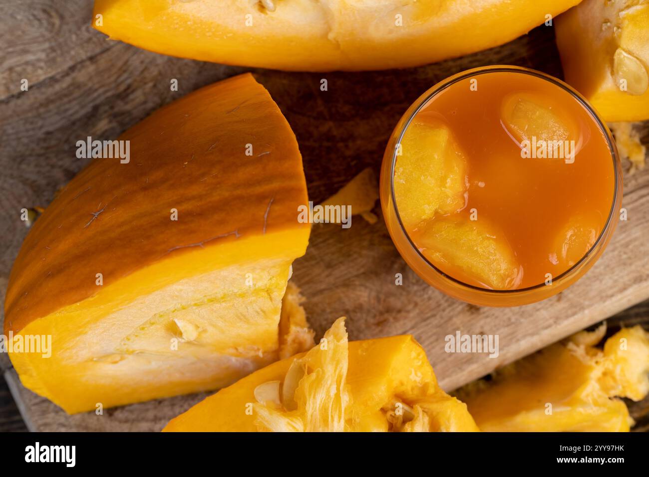 pumpkin and pumpkin juice cut into pieces and pumpkin juice, sweet pulp ...