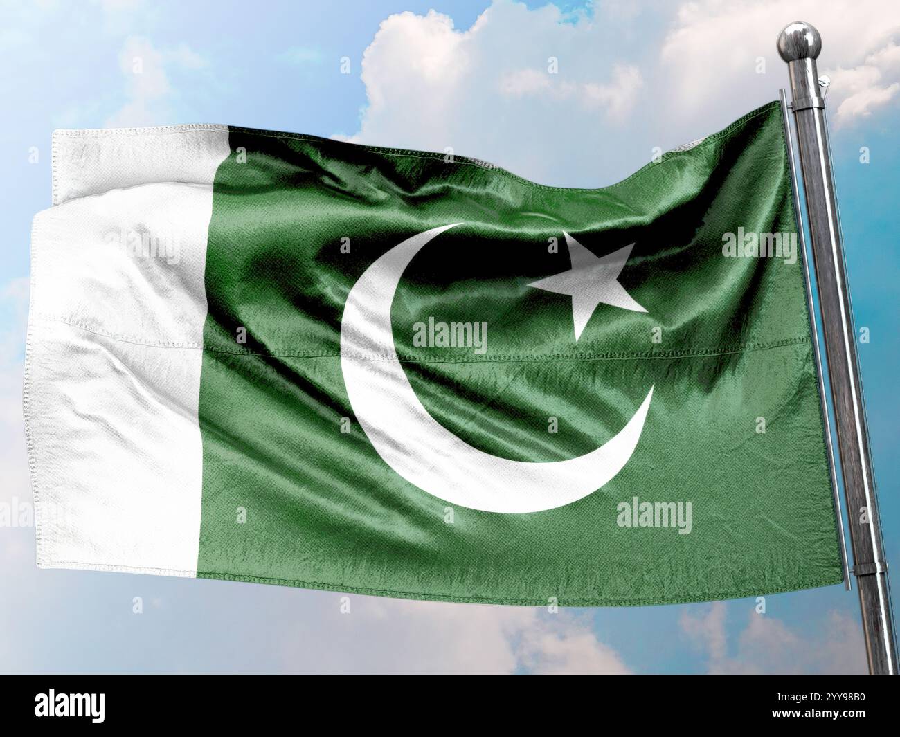 Symbol of Unity and Strength in the Sky. 3d illustration of Pakistan ...