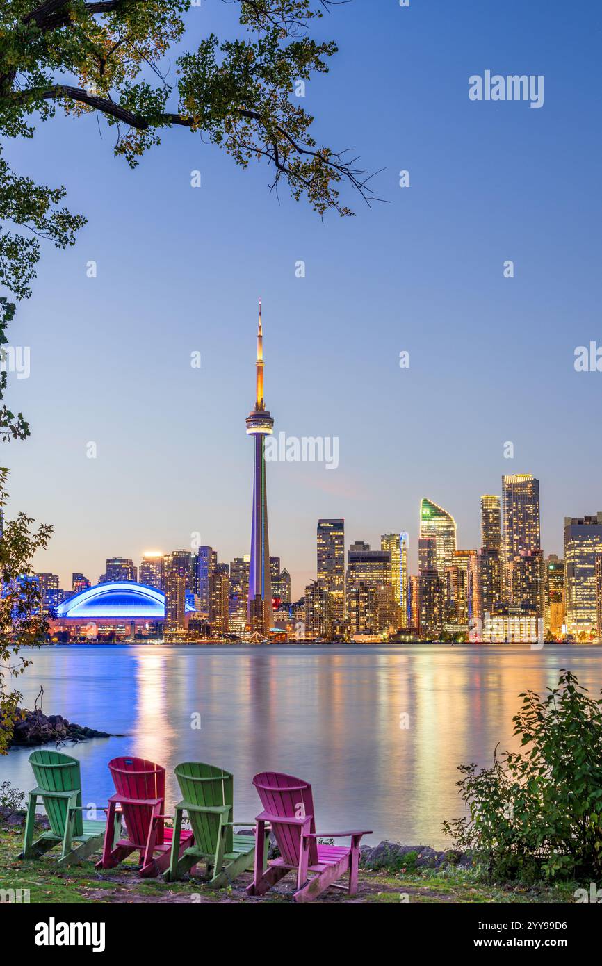 Toronto, Ontario, Canada Cityscape on Lake Ontario at Twilight Stock ...