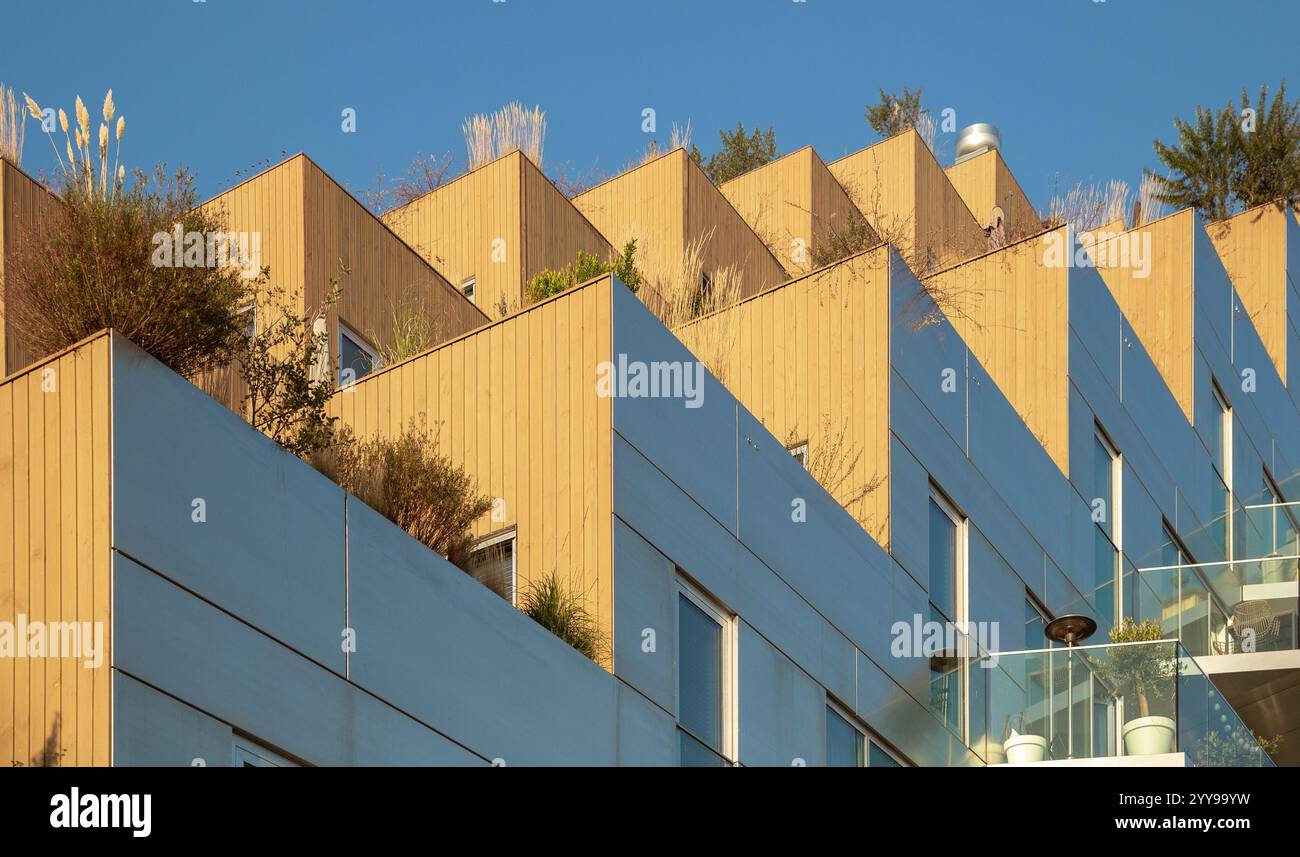 Amsterdam, Netherlands—Nov 05, 2024: the Sluishuis terrace, modern ...