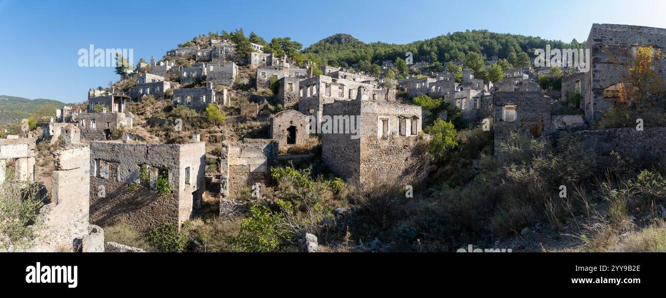 Kayakoy ghost town near Fethiye, Mugla, Turkey. Abandoned Greek village ...