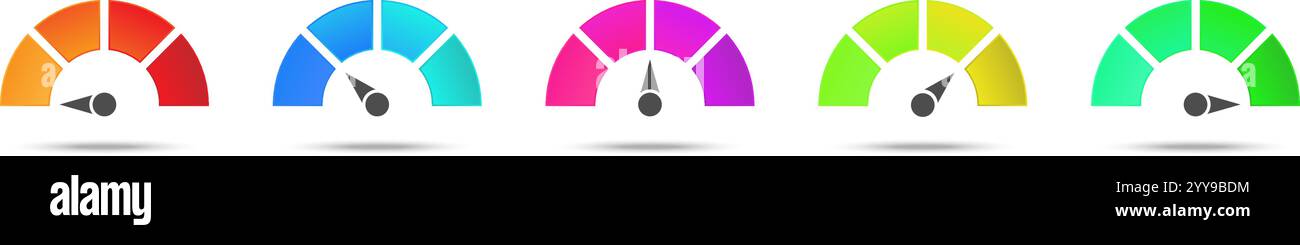 Speedometer or rating meter signs, gauge meters. Vector illustration ...