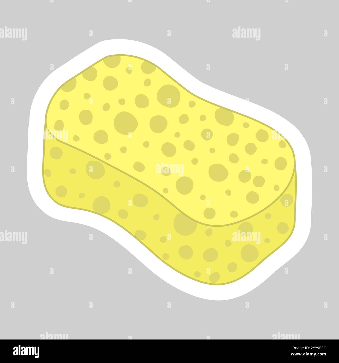 Sticker with washing sponge for dishwashing or bathing, style vector ...