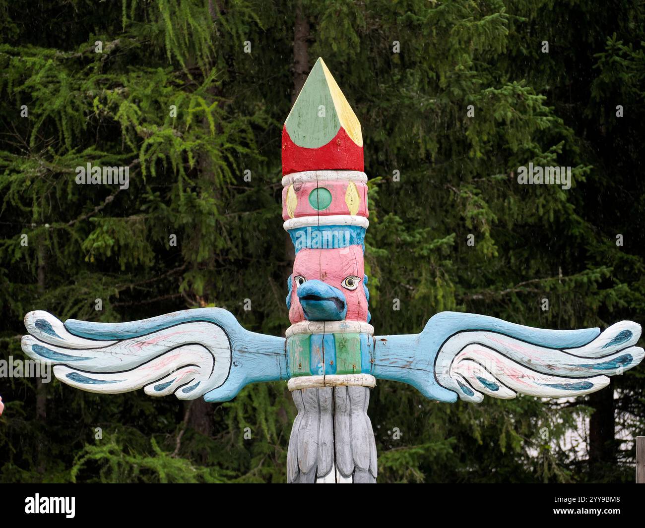 A Native indian wooden totem detail Stock Photo - Alamy