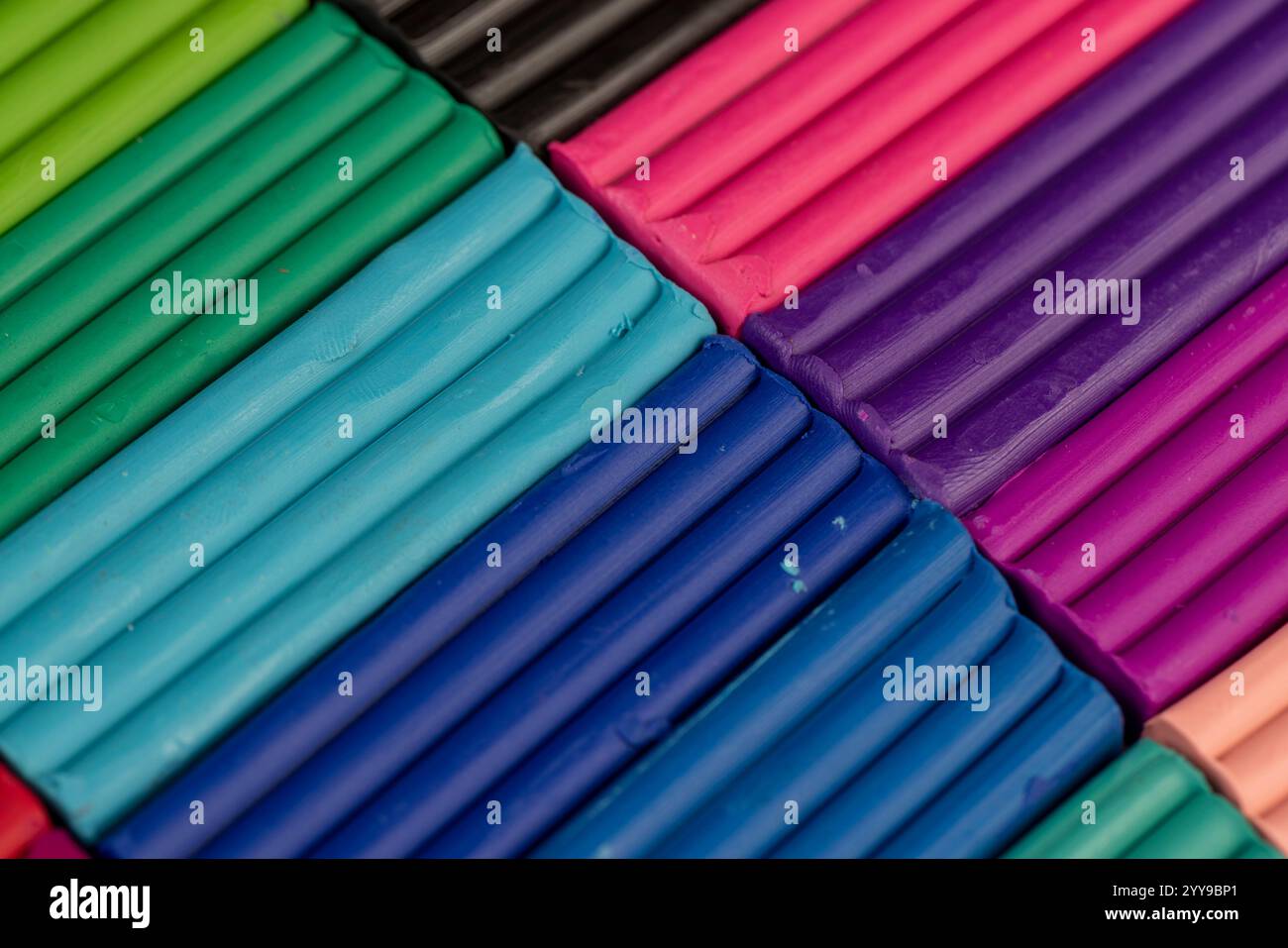 plasticine of different colors for modeling close up, a simple colored ...