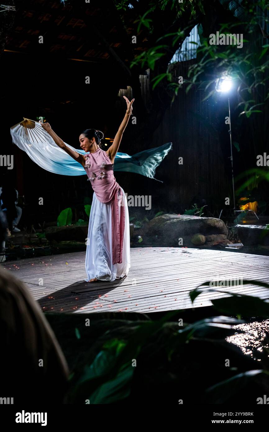 mesmerizing dance performed by a profesional Vietnamese dancer Stock ...