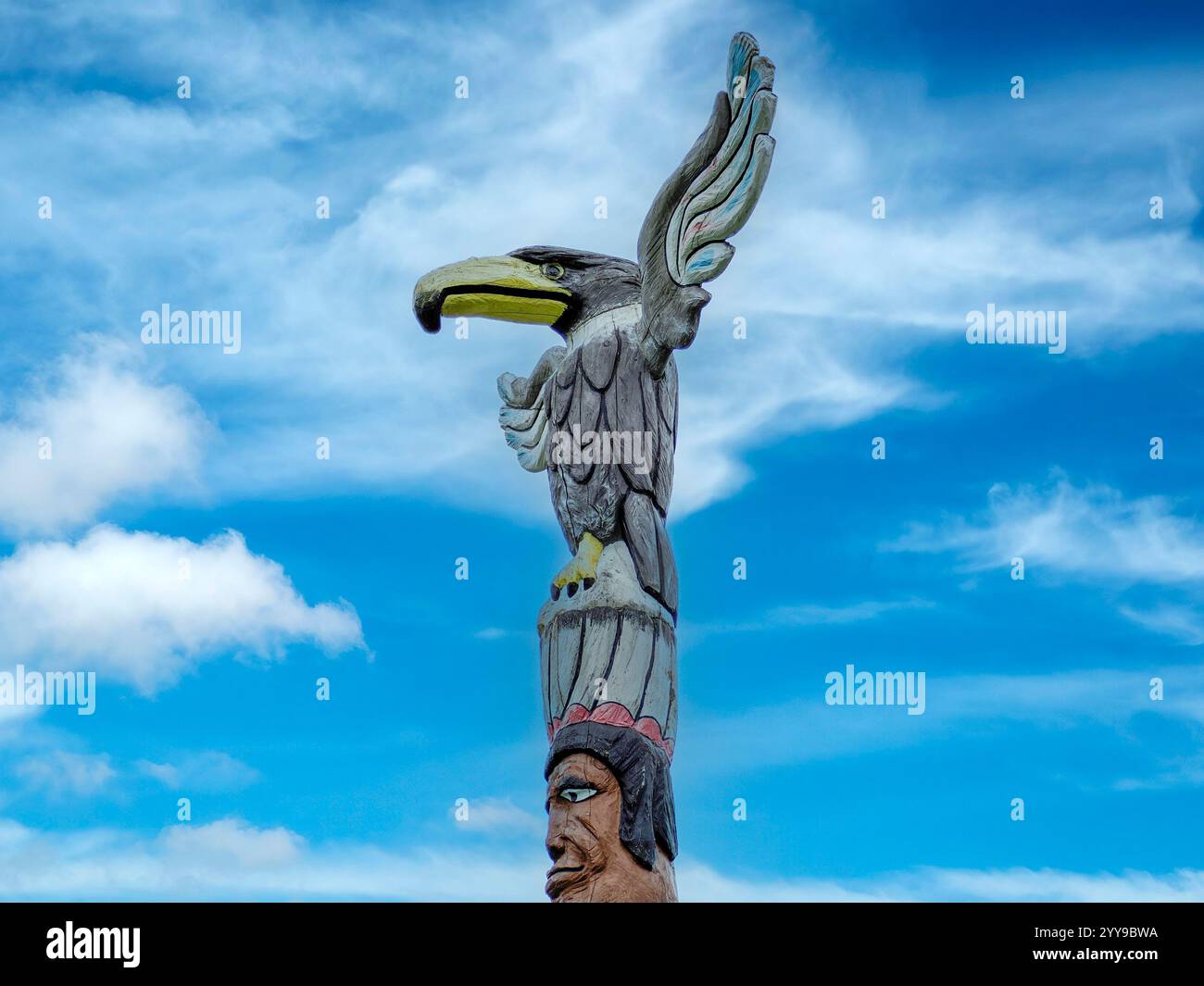A Native indian wooden totem detail Stock Photo - Alamy