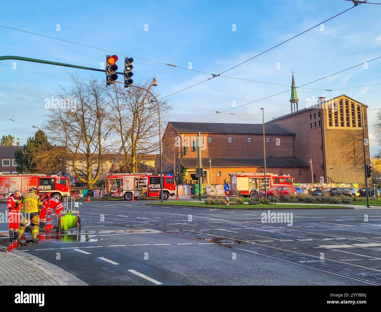 Essen, Nordrhein-Westfalen, Deutschland: Brand an der ehemaligen Kirche ...