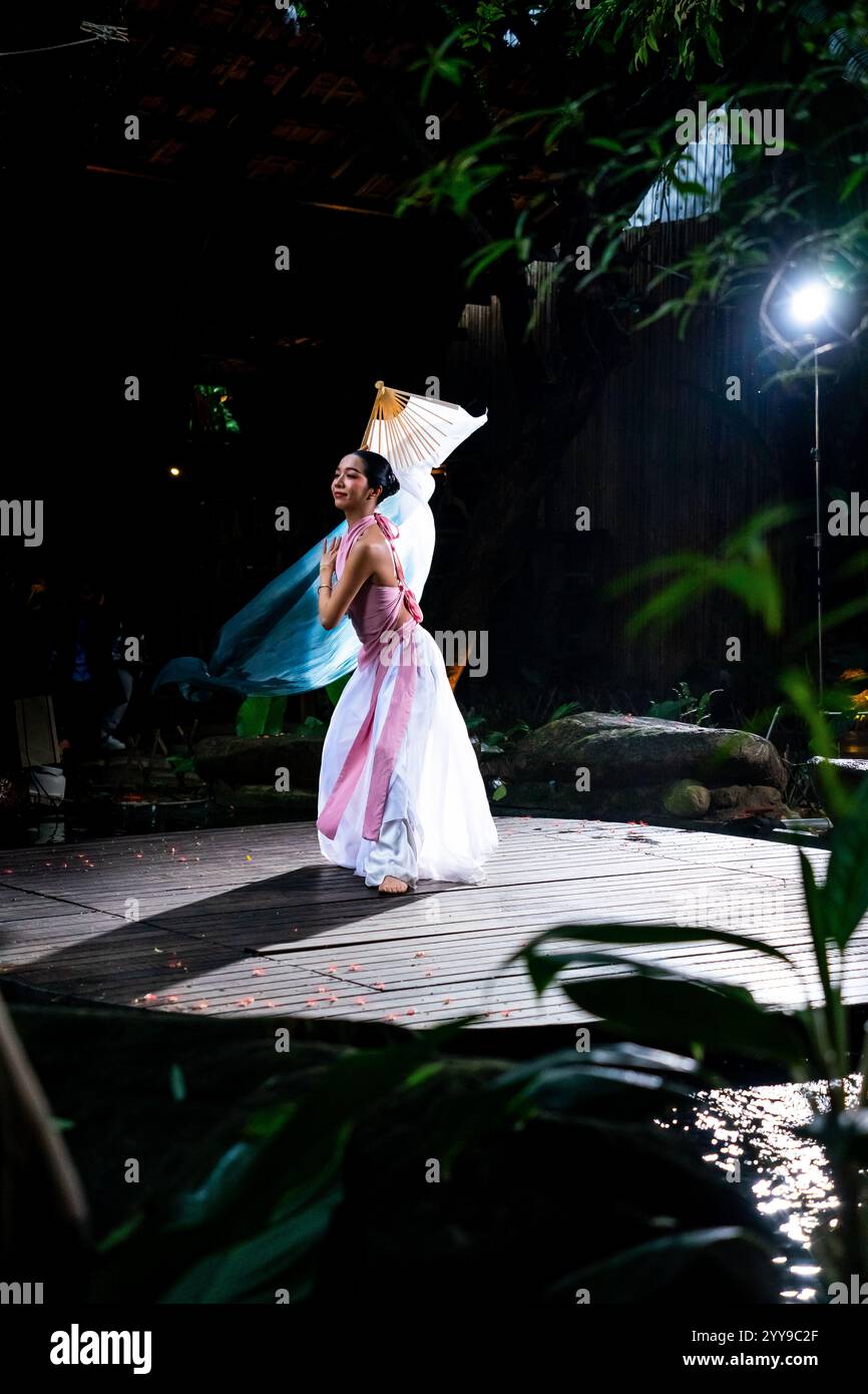 mesmerizing dance performed by a profesional Vietnamese dancer Stock ...