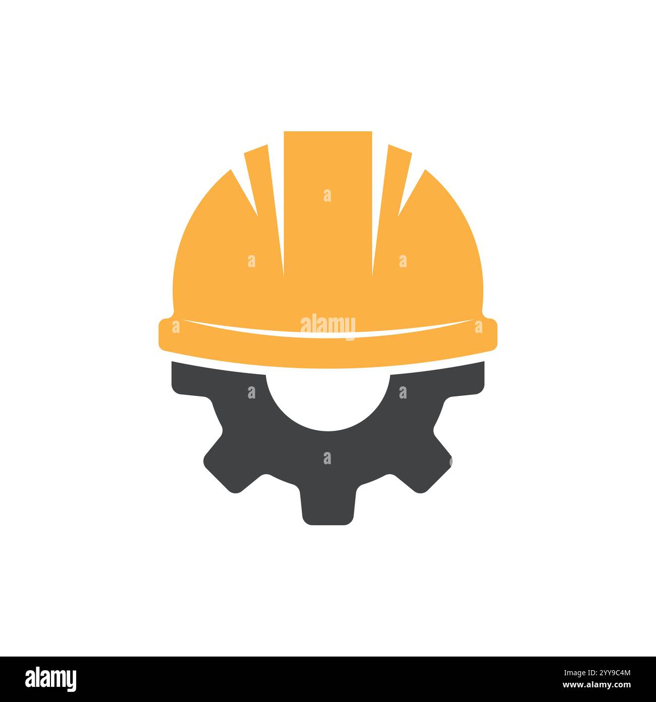 Helmet Construction with Gear Vector icon Design, helm logo gear vector ...