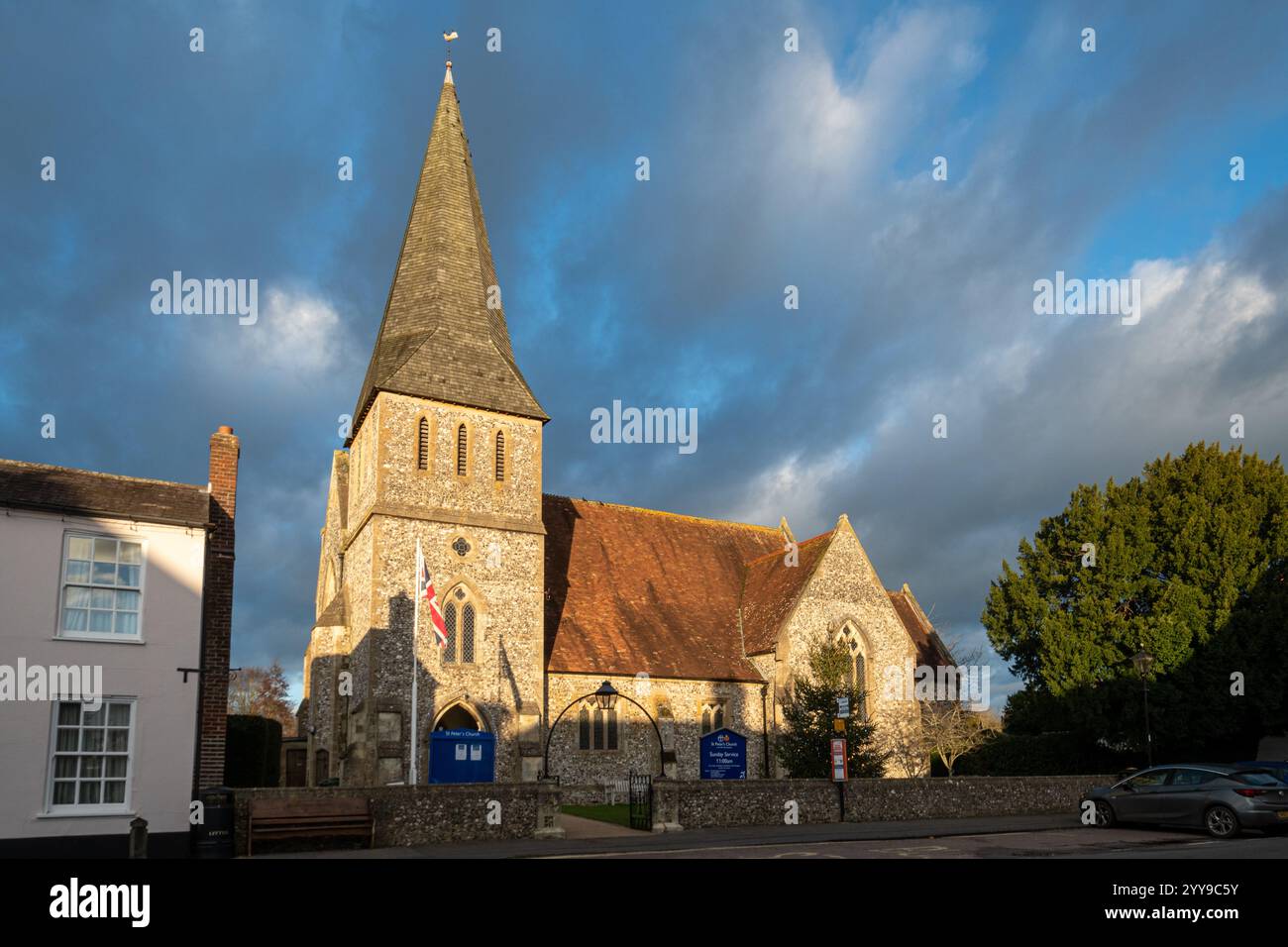 St. Peter's Church, Stockbridge, Hampshire, England, UK, with a ...