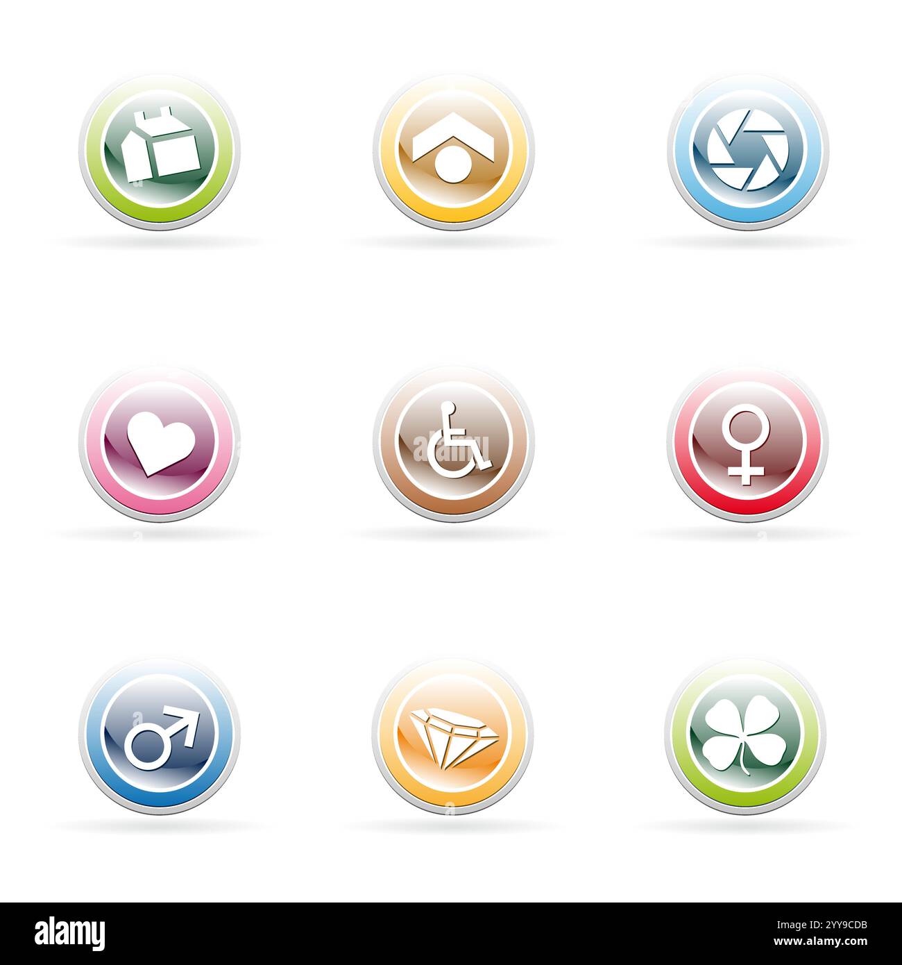 Symbols in circles hi-res stock photography and images - Alamy