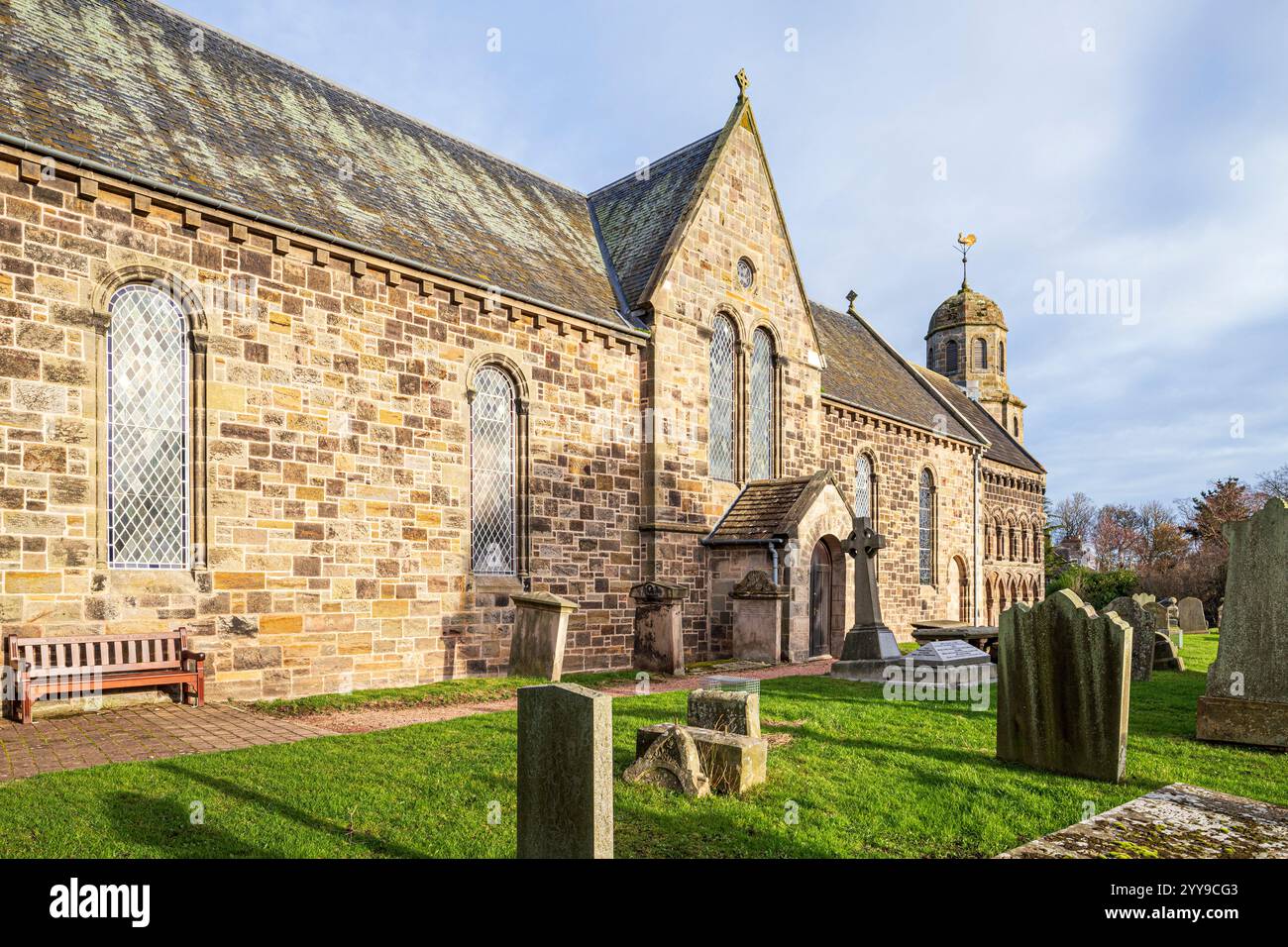 St Athernase Church dating from the 12th century in Leuchars, St ...