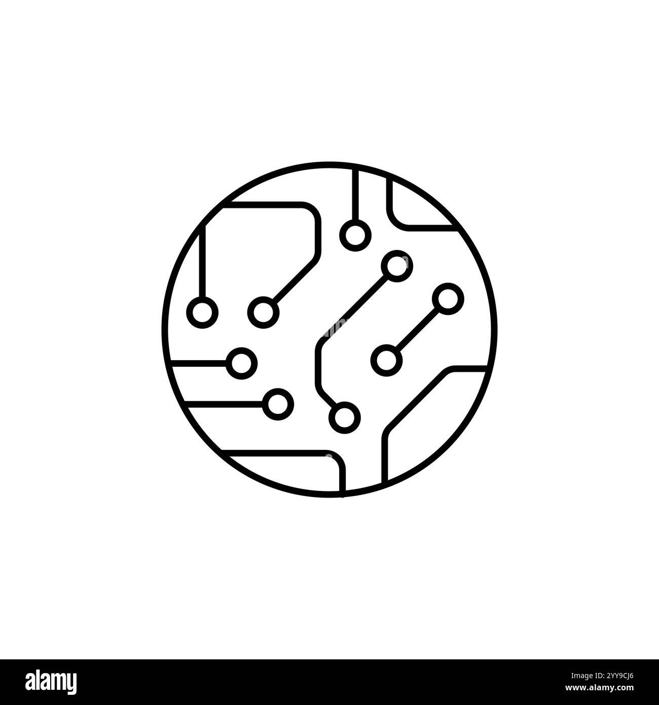 Circle circuit tech line Stock Vector Images - Alamy