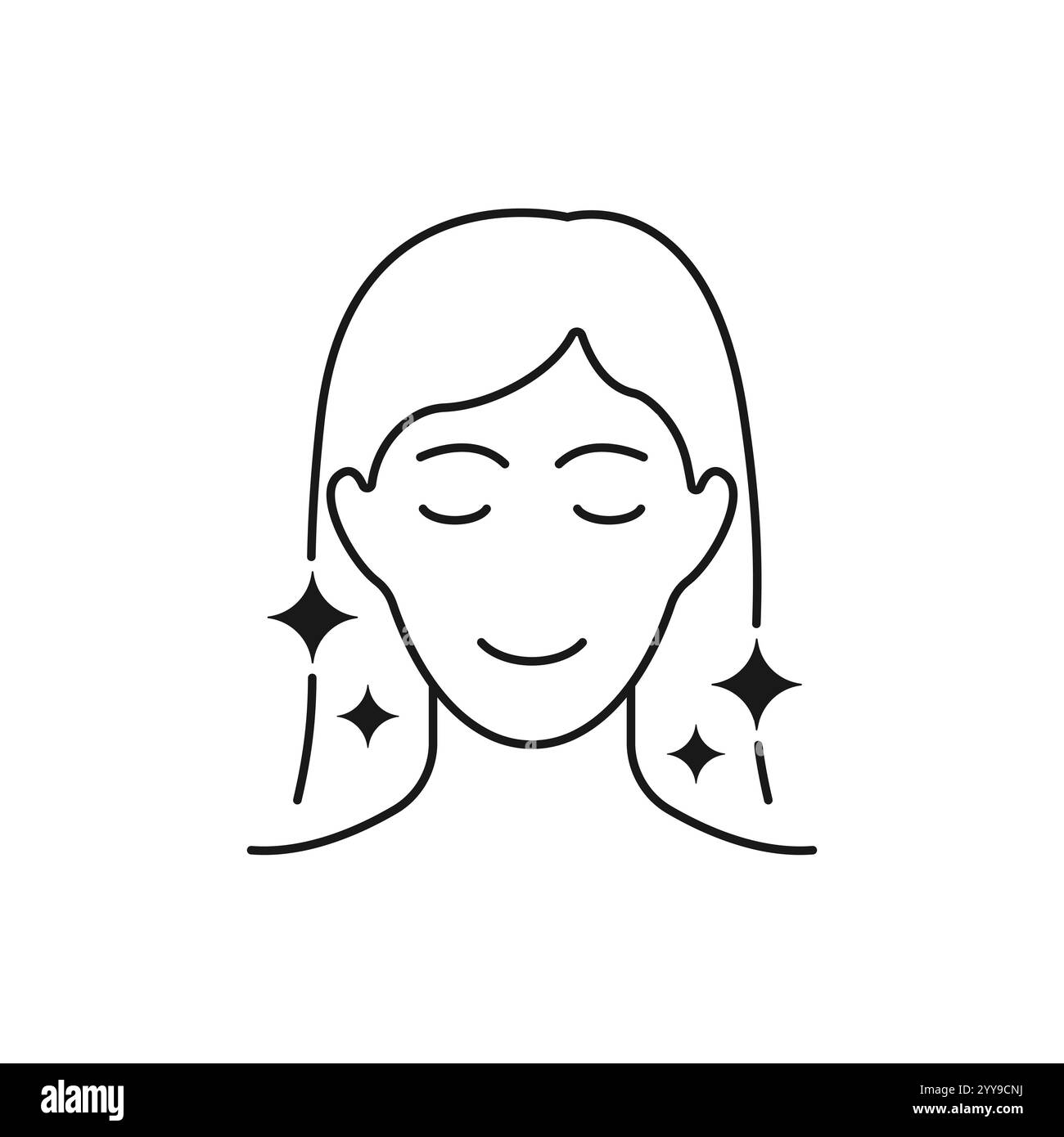 Skin care icon. Simple outline style. Face, beauty, health, woman ...
