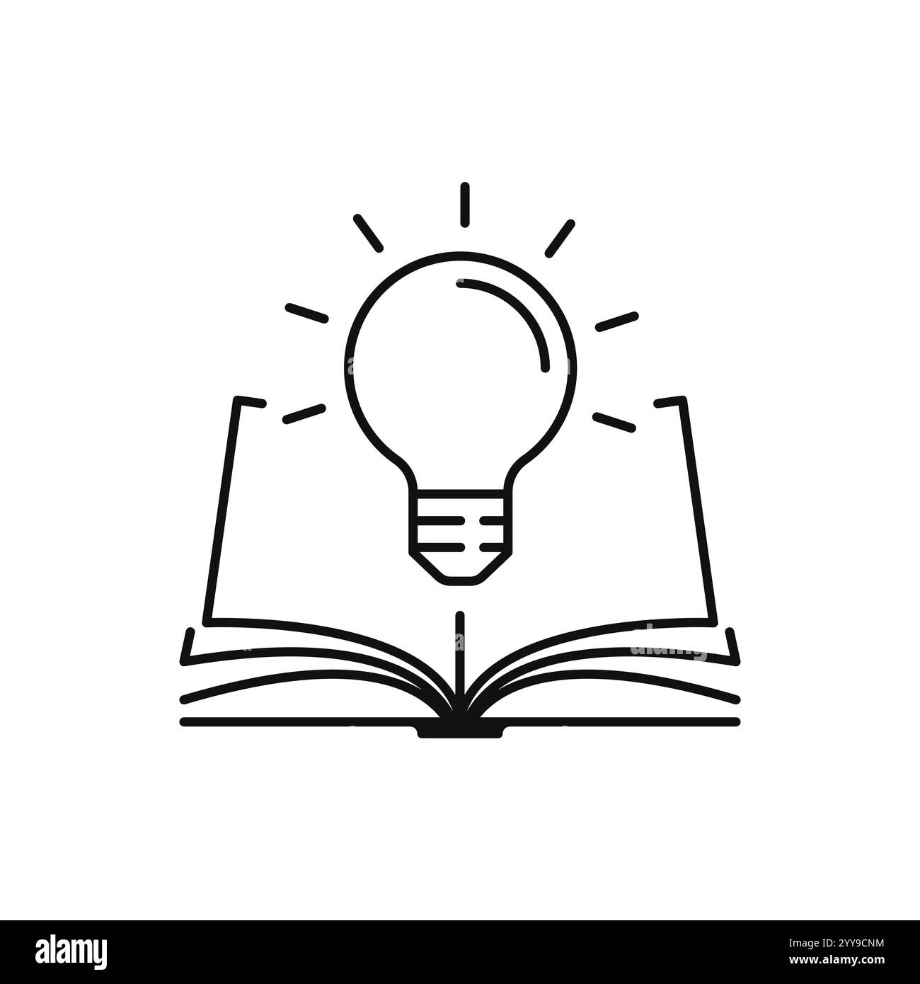 open book with lightbulb, concept new knowledge, understanding wisdom in study, creative idea ...