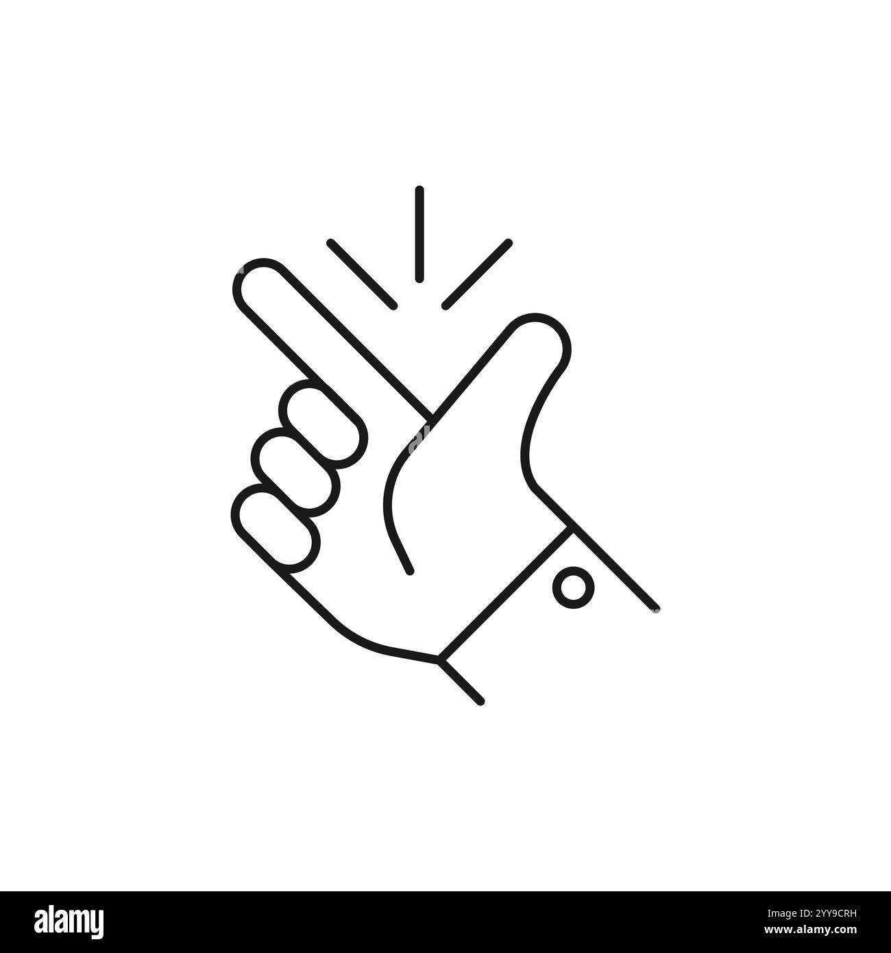 easy icon, finger snapping line sign - editable stroke vector ...