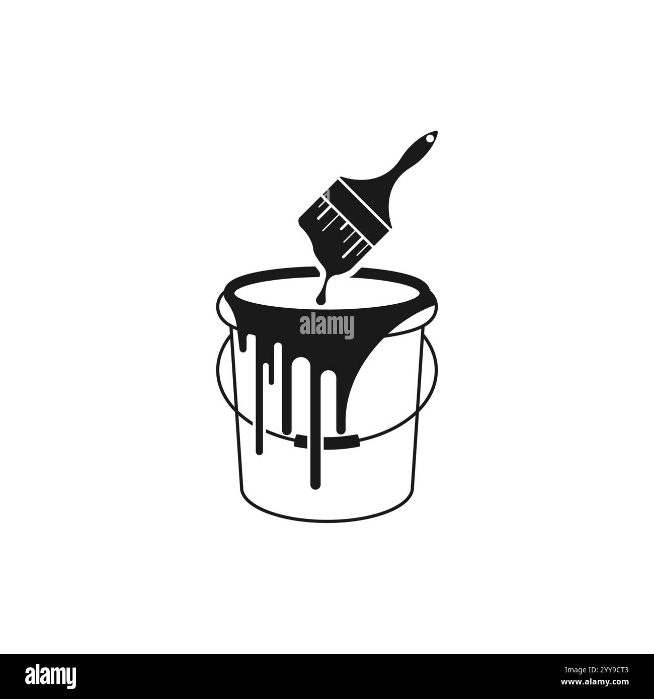 Bucket paint icon black Black and White Stock Photos & Images - Alamy
