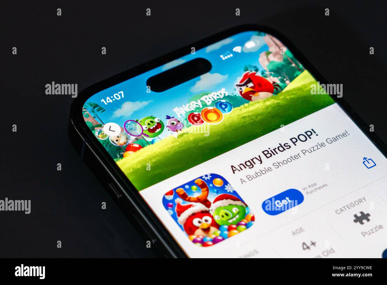 New York, USA - December 20, 2024: Angry Birds POP game app displayed ...