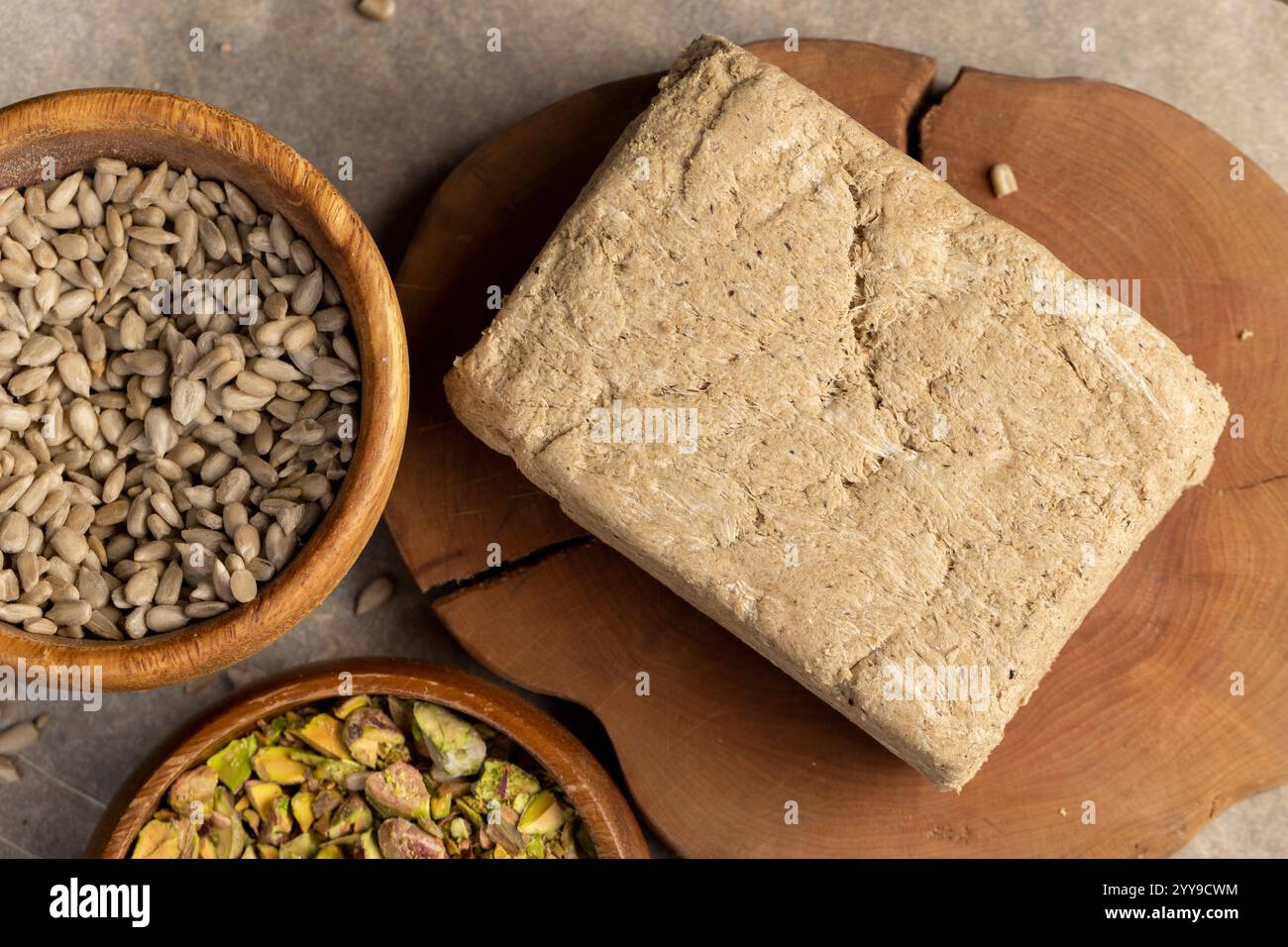 halva from sunflower seeds closeup, close up dessert made from fried sunflower seeds Stock Photo ...