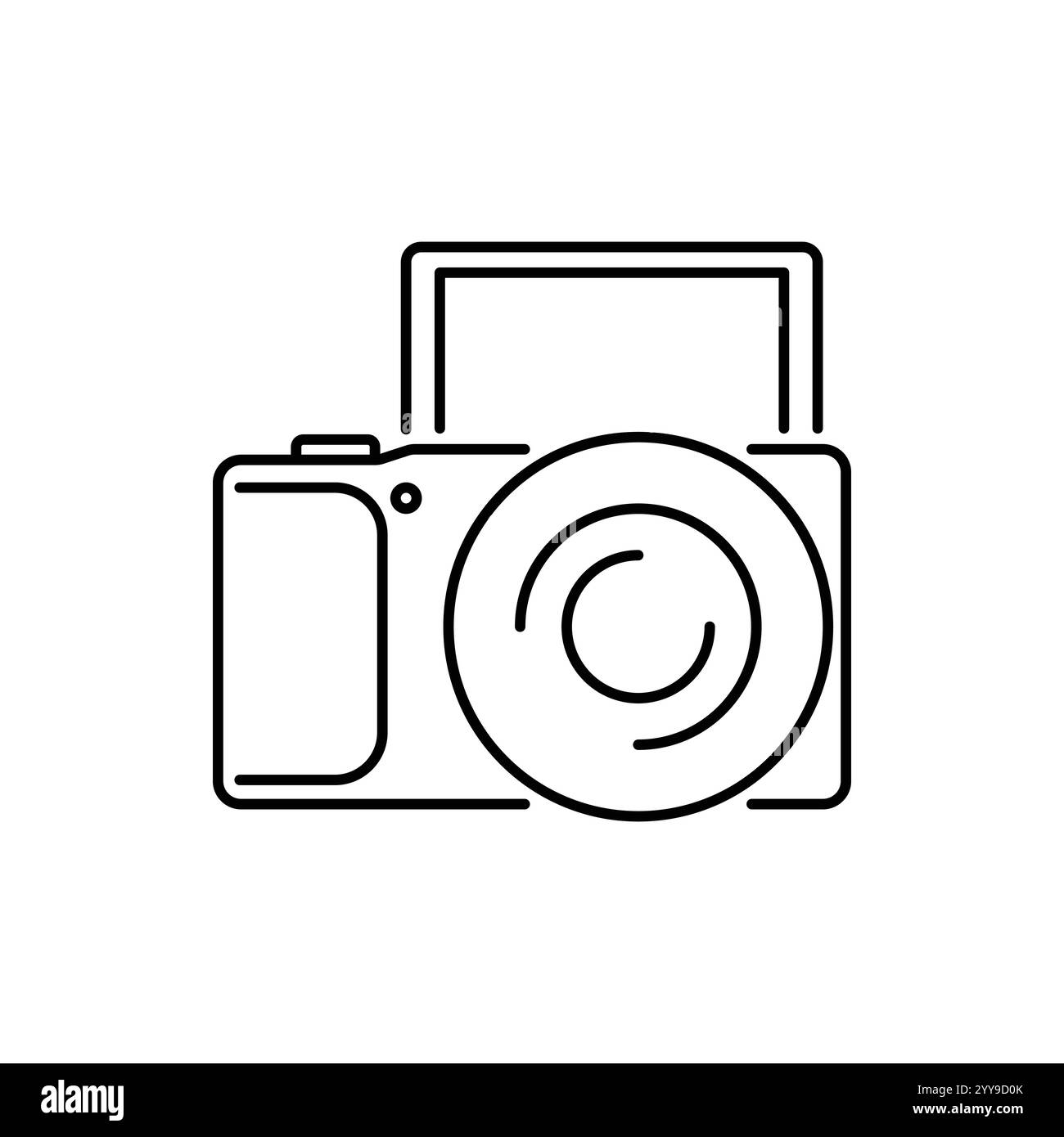 Camera outline icon on white background. Editable stroke. Vector ...