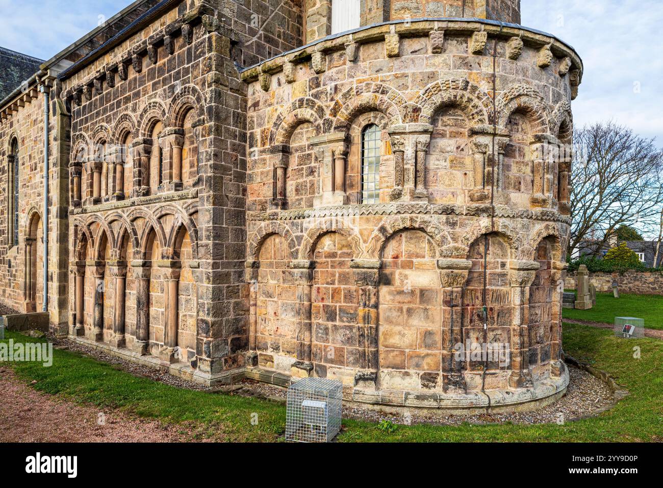 External blind arcading on the 12th century chancel and half apse of St ...