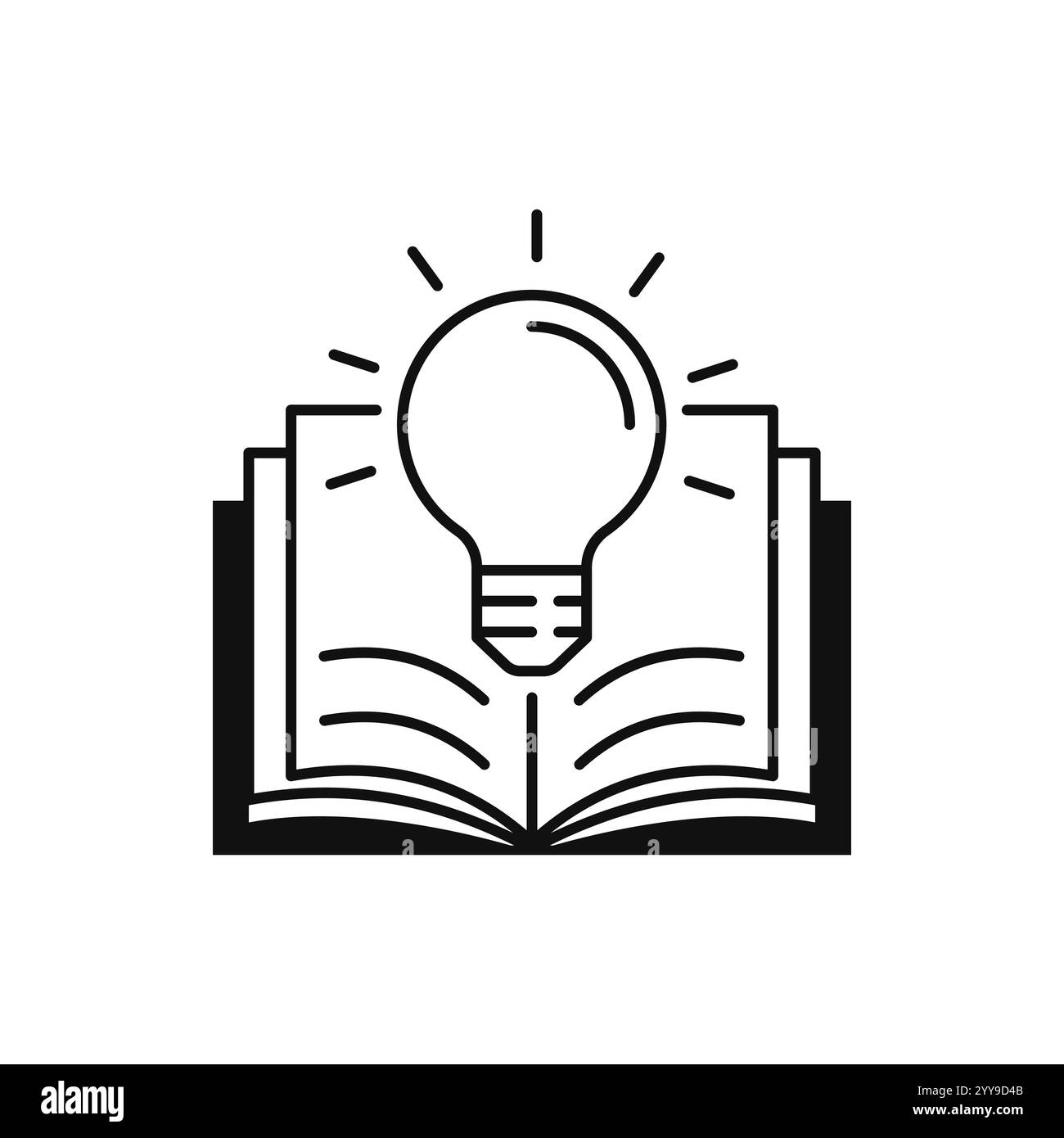 open book with lightbulb, concept new knowledge, understanding wisdom in study, creative idea ...