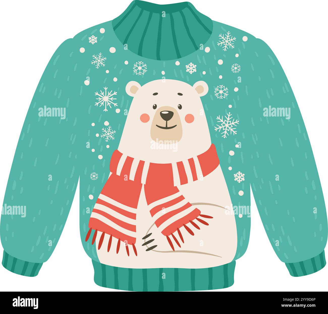Cozy winter sweater featuring a cute polar bear design hi-res stock ...