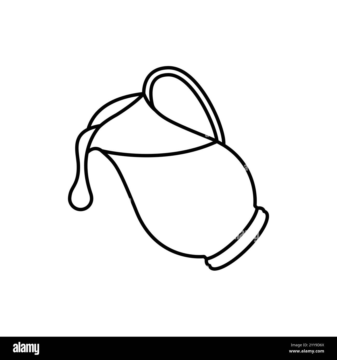 Milk in a jug linear icon. Kitchen and Cookware. Thin line customizable illustration. Contour ...