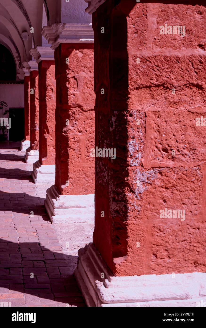 Arequipa, Peru, April, 27th, 2009: Architectural Elegance: Sunlit Red ...