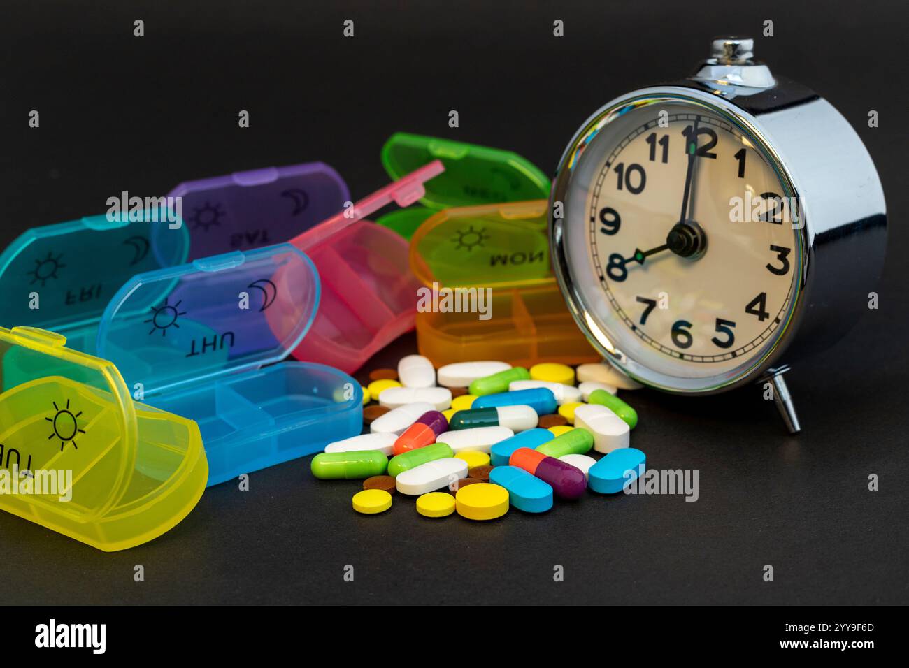 Weekly pill boxes help arrange and plan the time and day of pill ...
