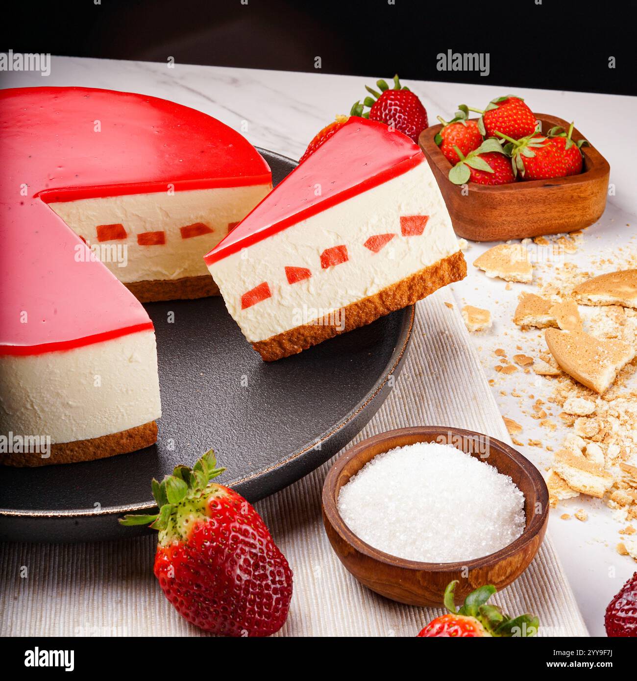 Vibrant strawberry mousse cake hi-res stock photography and images - Alamy