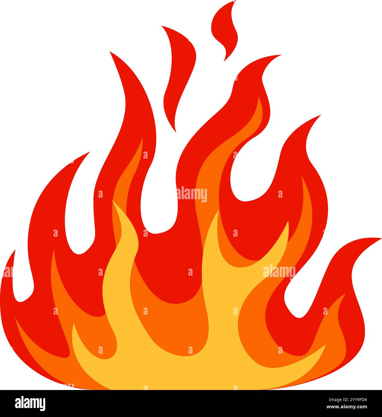 Cartoon flames are rising, creating a vibrant and energetic composition ...