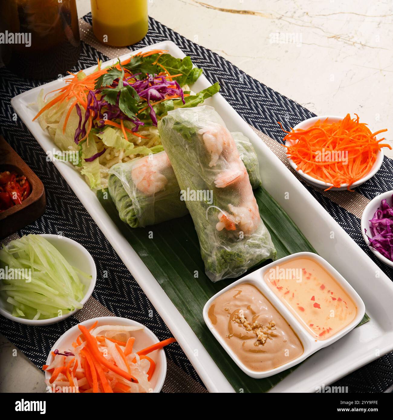 Fresh Vietnamese spring rolls packed with vermicelli noodles, crisp ...