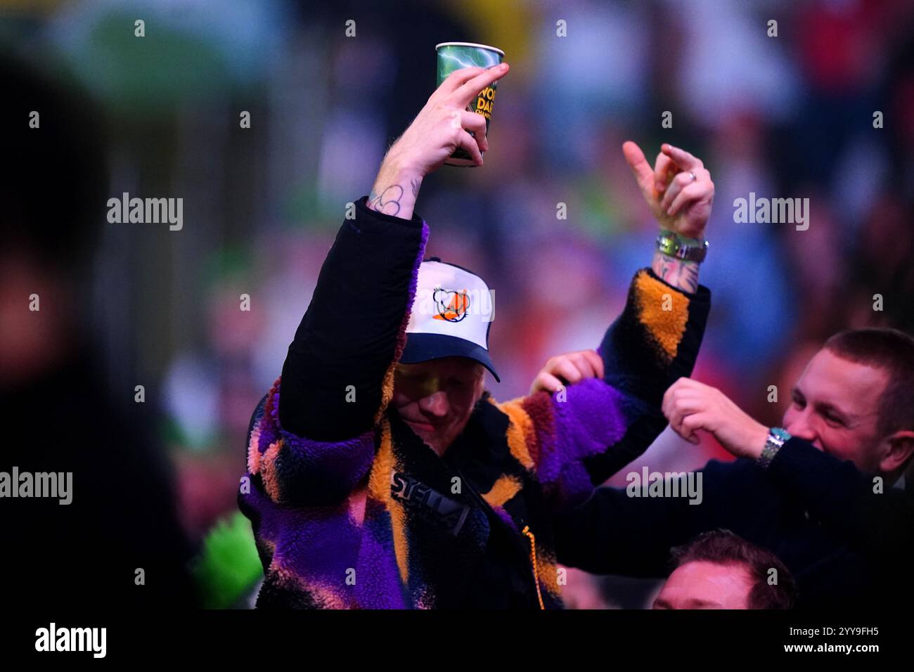 ***EDITOR NOTE: Gesture*** Singer-songwriter Ed Sheeran reacts to the ...