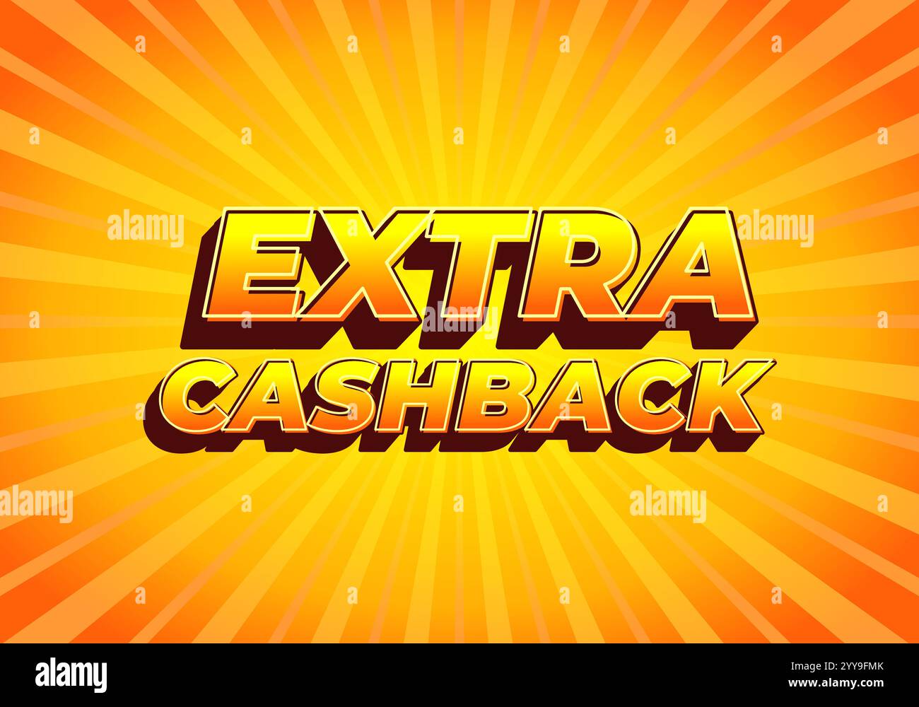 Extra cash back. text effect design with extra bold font for social ...