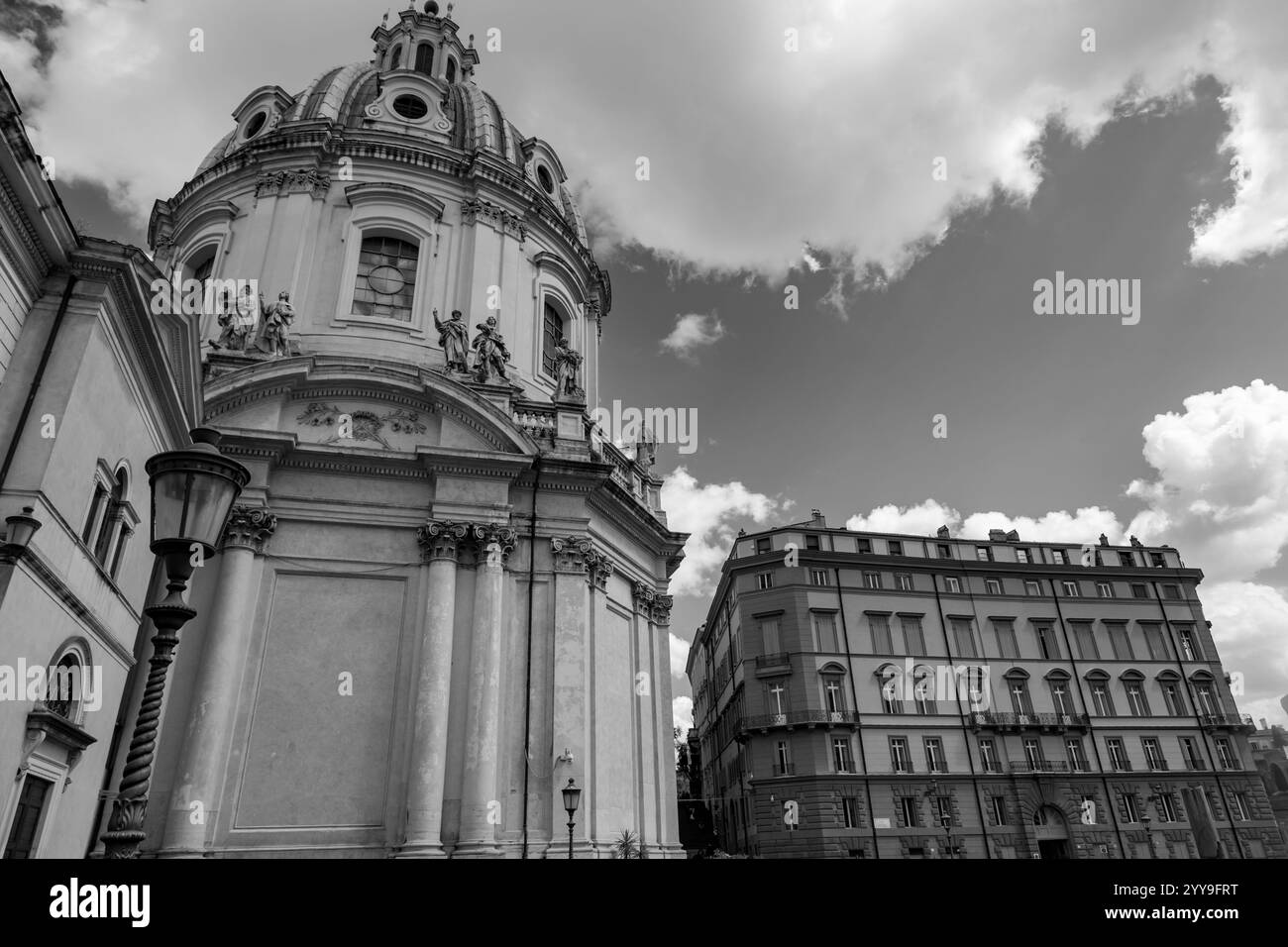 Rome, Italy - April 5, 2019: View of Santa Maria di Loreto and Chiesa ...